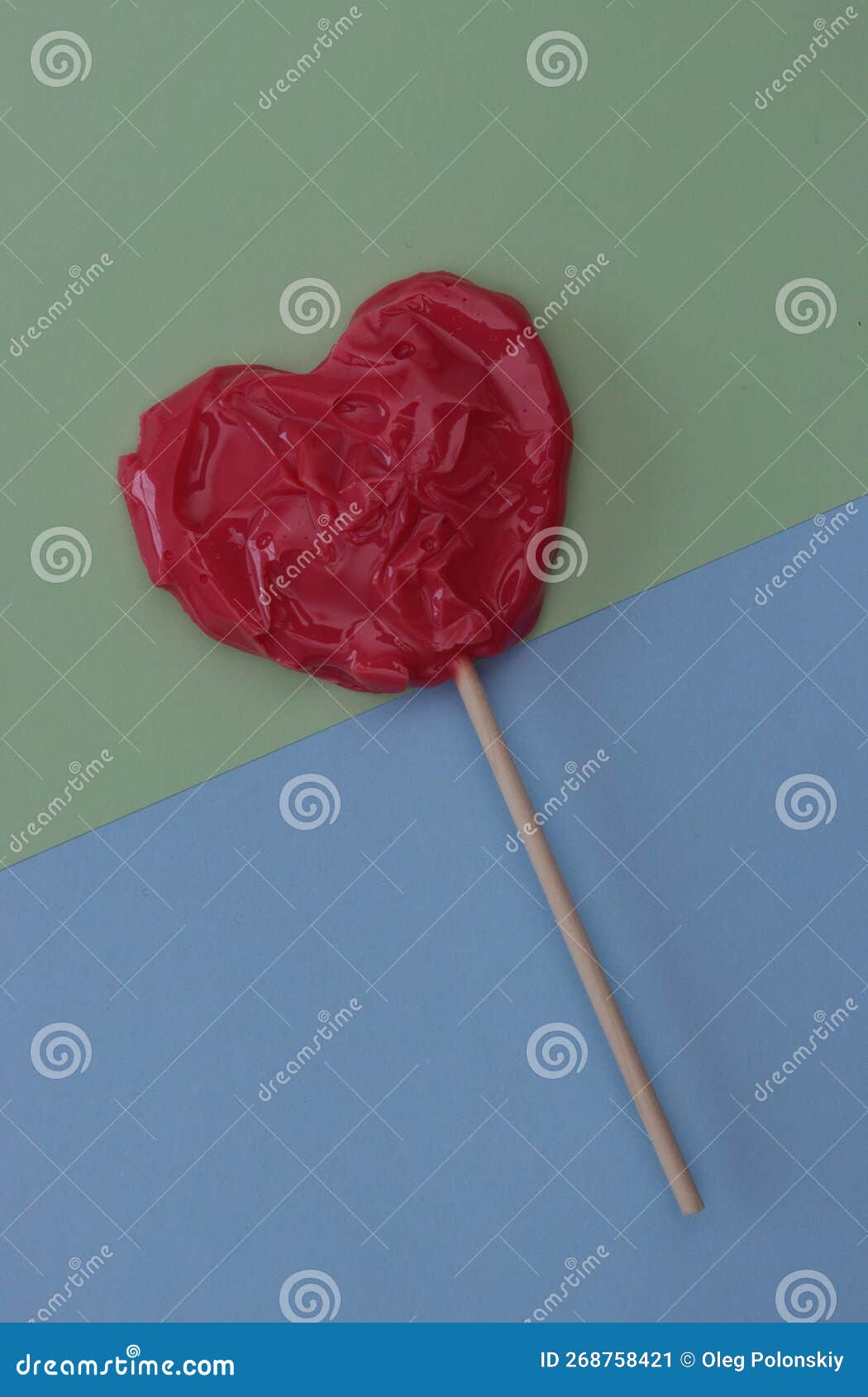 Red Candy on a Stick in the Form of a Heart on a Stick. Stock Image ...