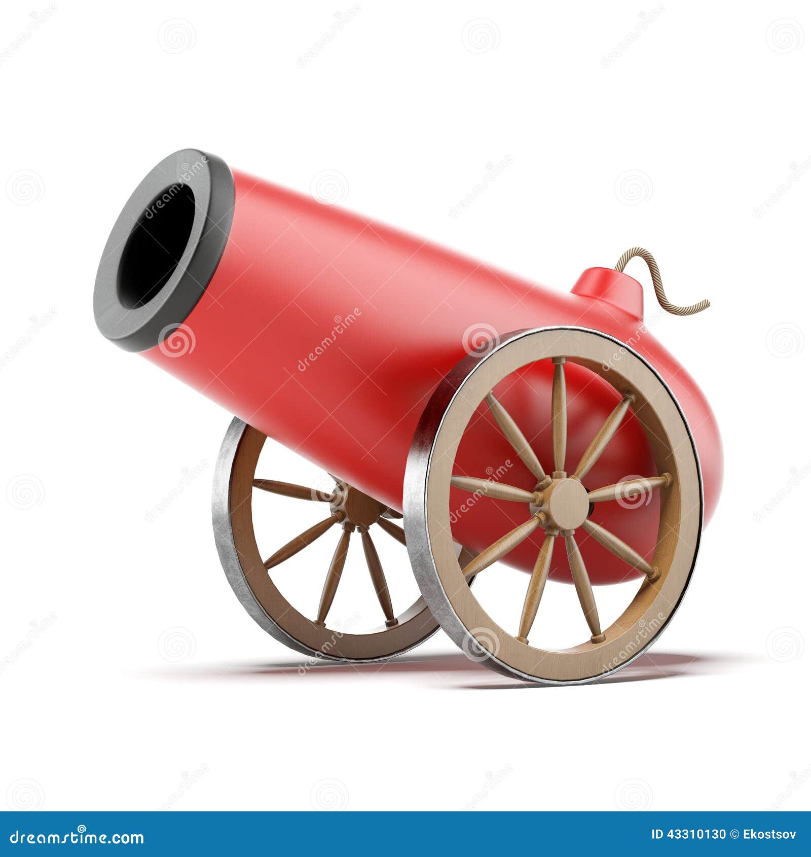 Red cannon stock photo. Image of firearm, isolated, fire - 43310130