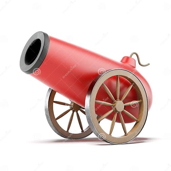 Red cannon stock photo. Image of firearm, isolated, fire - 43310130