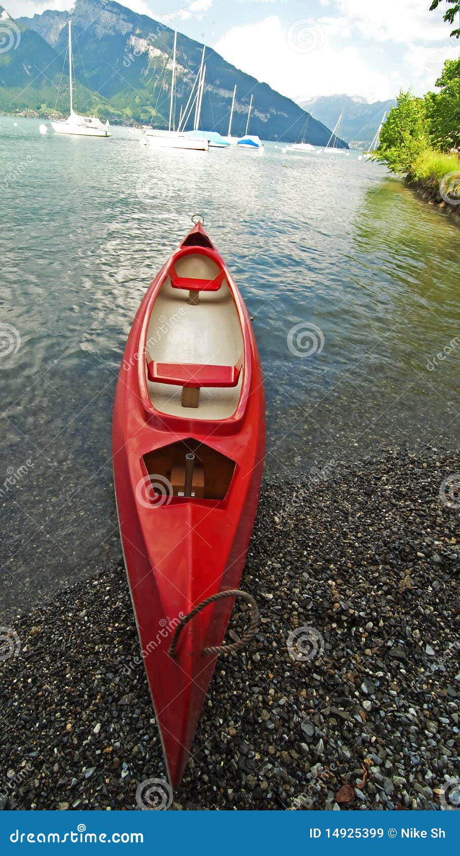 Red canoe stock image. Image of recreation, grass, canoe - 14925399