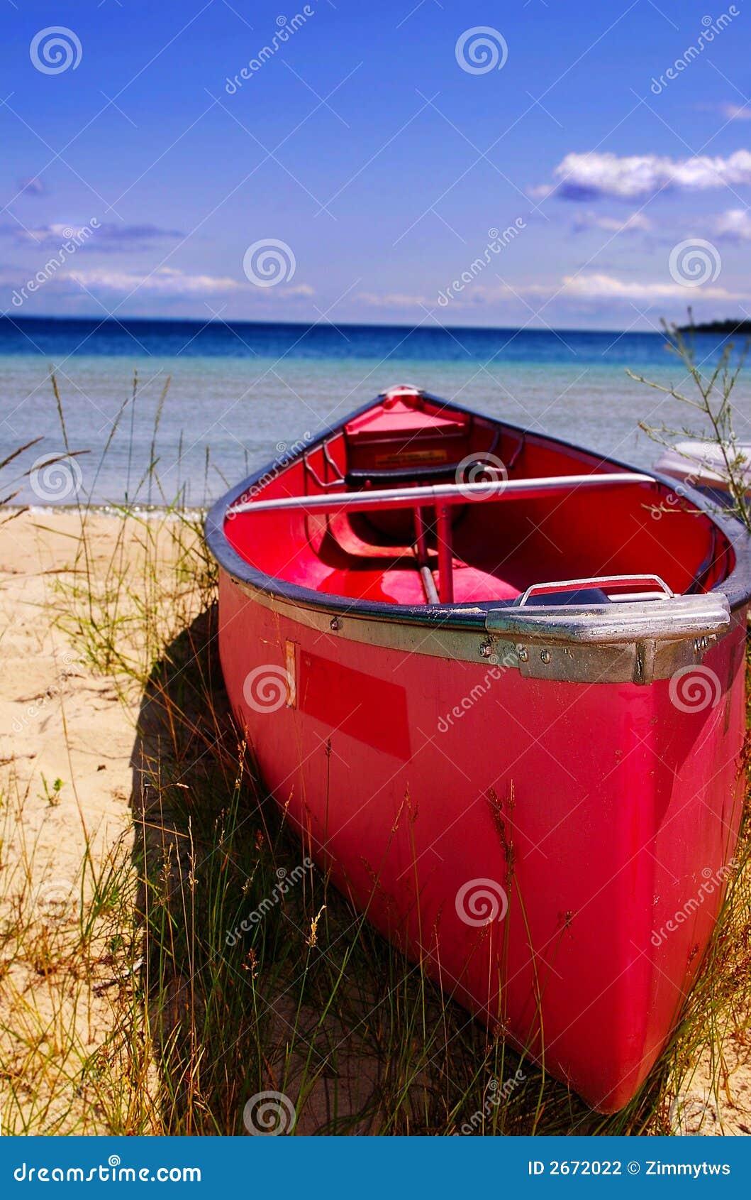 Red canoe stock photo. Image of exercise, island, camp - 2672022