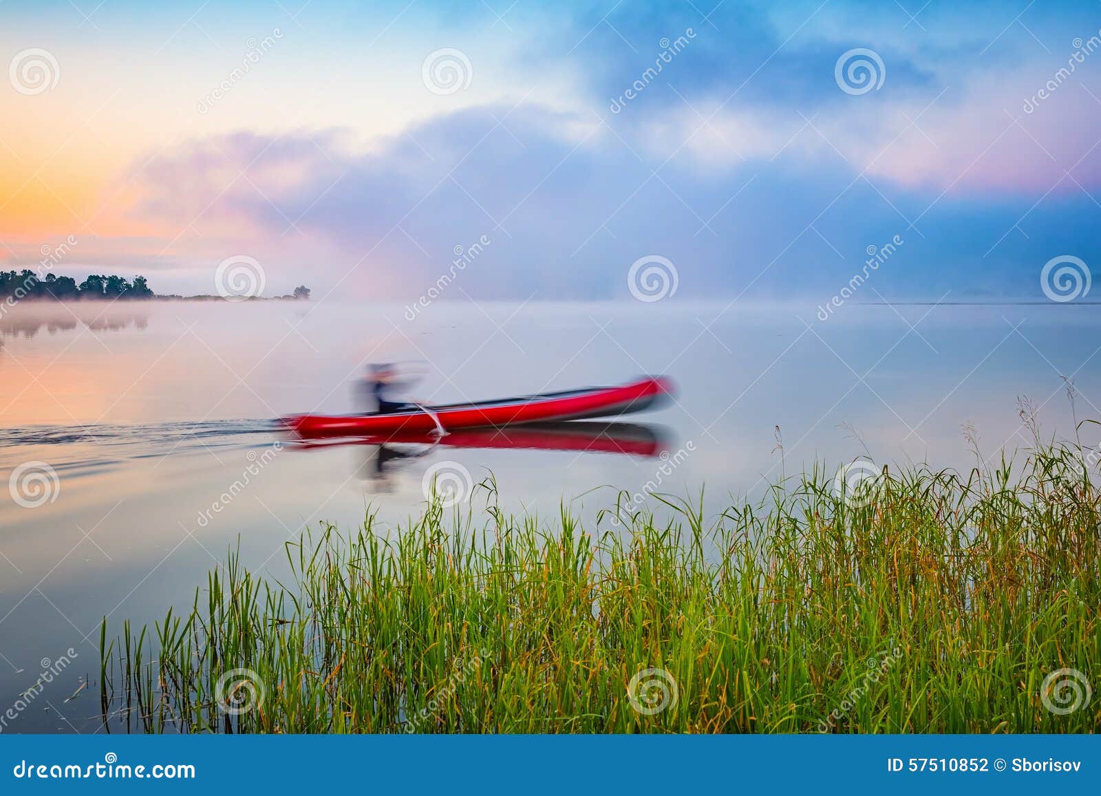 Red canoe stock photo. Image of grass, canoe, calm, brume - 57510852