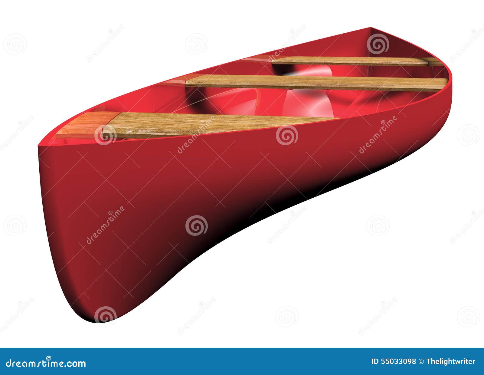 Red Canoe on a White Back Ground Stock Illustration - Illustration of ...