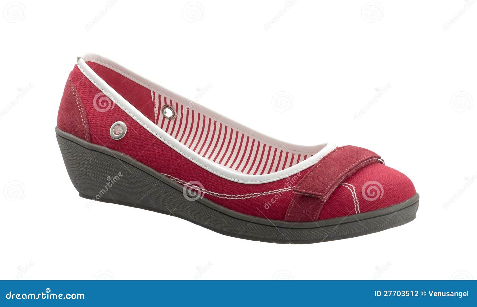 Red canvas lady shoe stock photo. Image of leisure, heel - 27703512