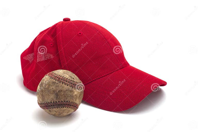 Red cap and baseball stock photo. Image of america, recreational - 24407222