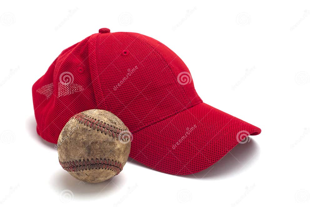 Red cap and baseball stock photo. Image of america, recreational - 24407222