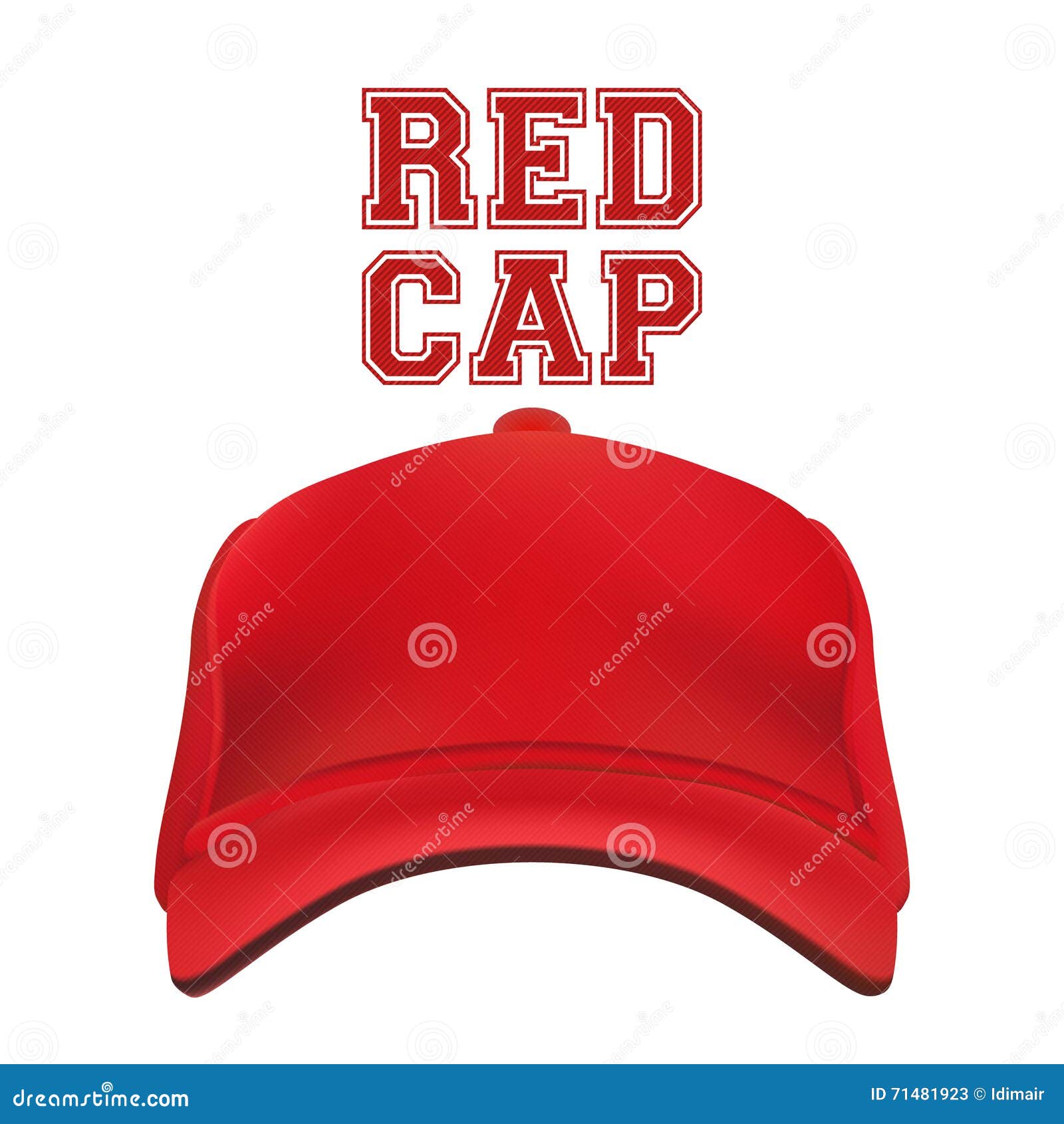 Red Cap Isolated on White. Vector Stock Vector - Illustration of text ...