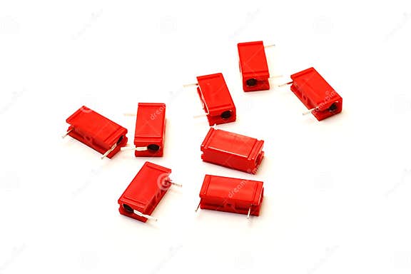 Red capacitors stock photo. Image of small, voltage, battery - 14576346