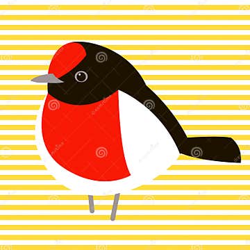 Red - Capped Robin Vector Illustration Flat Style Stock Vector ...