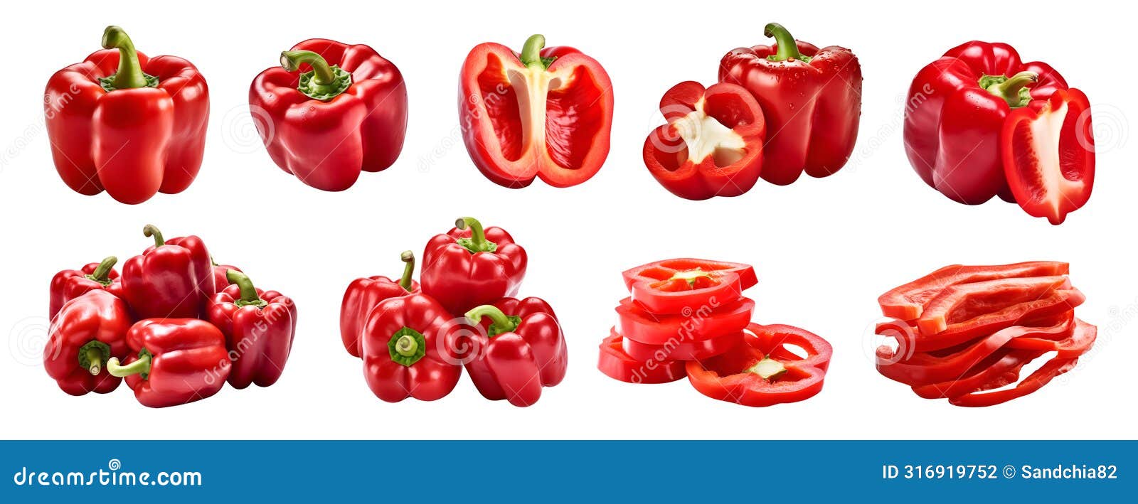 Red Capsicum Bell Pepper Fruit Vegetable, Many Angles and View Side Top ...