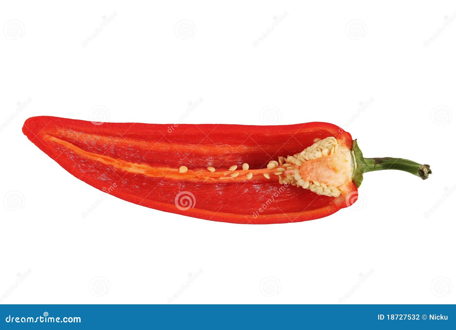 Red capsicum cut in half stock photo. Image of detail - 18727532