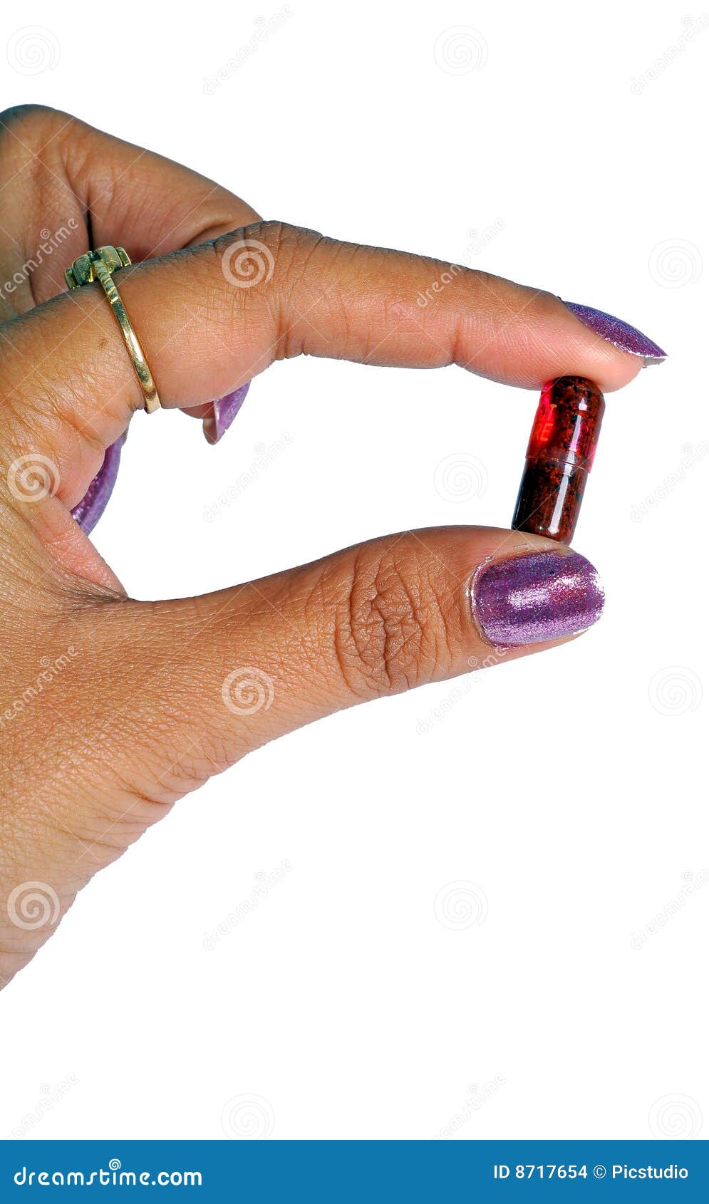 Red capsule. stock photo. Image of joyful, casual, hand - 8717654