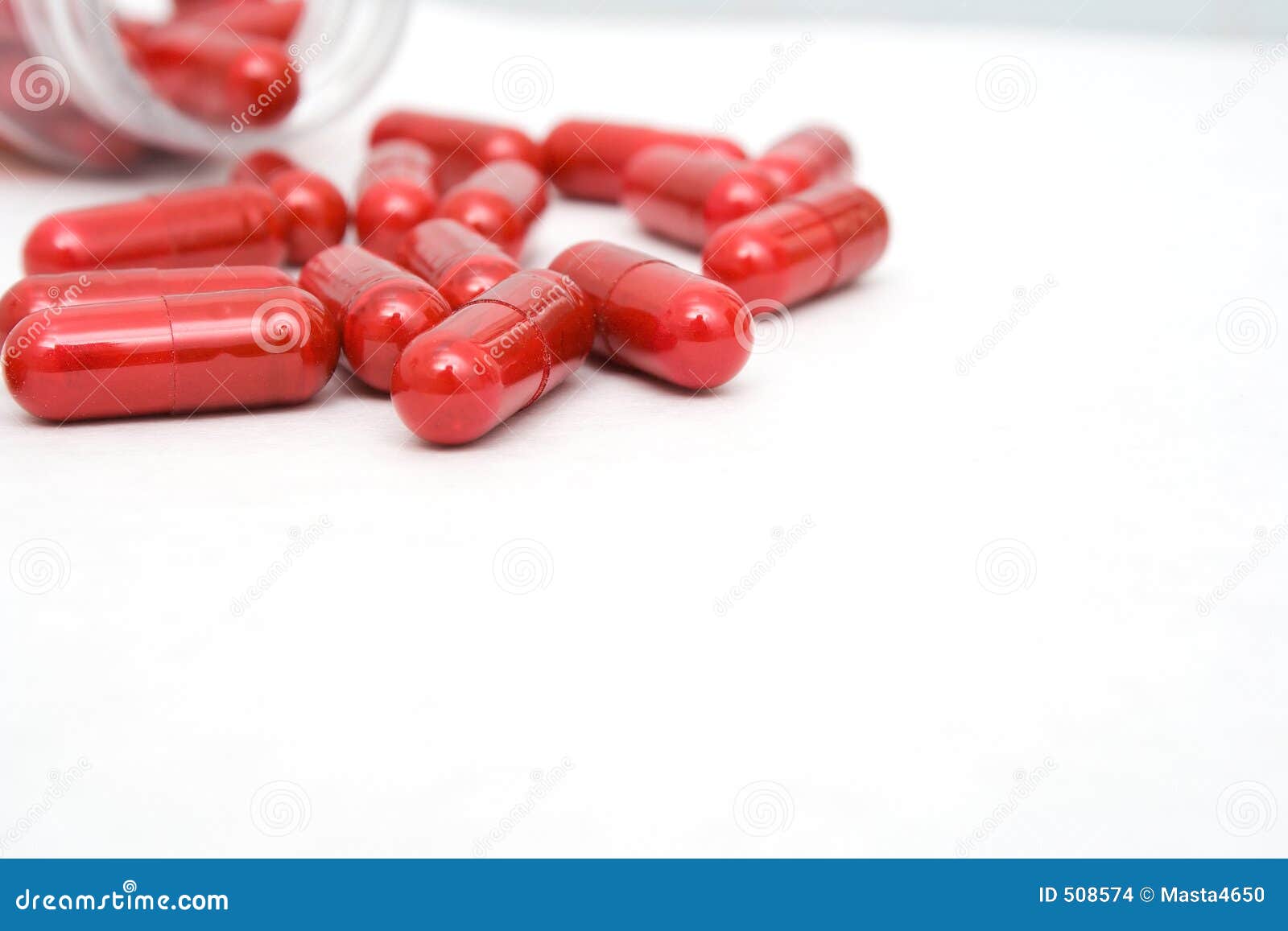 Red Capsules 1 stock photo. Image of macro, pills, blue - 508574