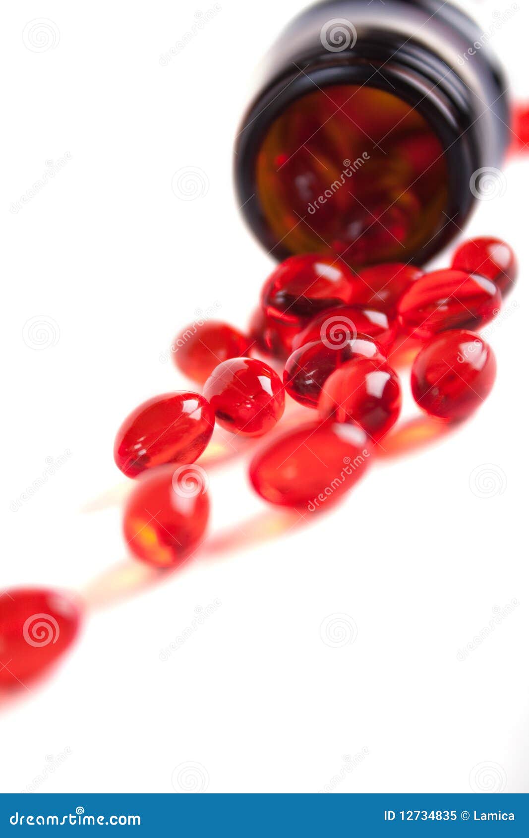 Red capsules stock image. Image of bottle, diet, fish - 12734835
