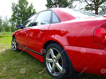 RED CAR stock image. Image of fenders, closeup, carriage - 14983165