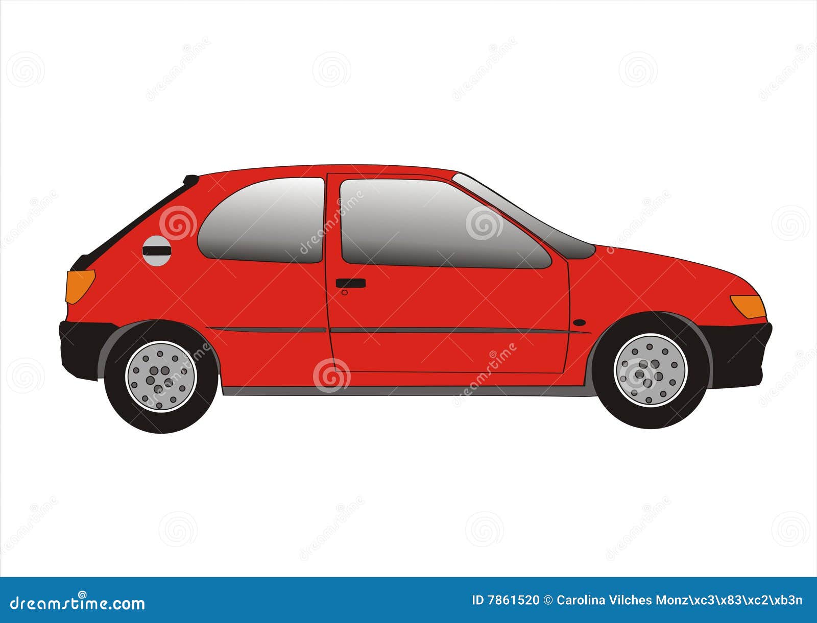 Red car stock vector. Illustration of drawing, small, styling - 7861520