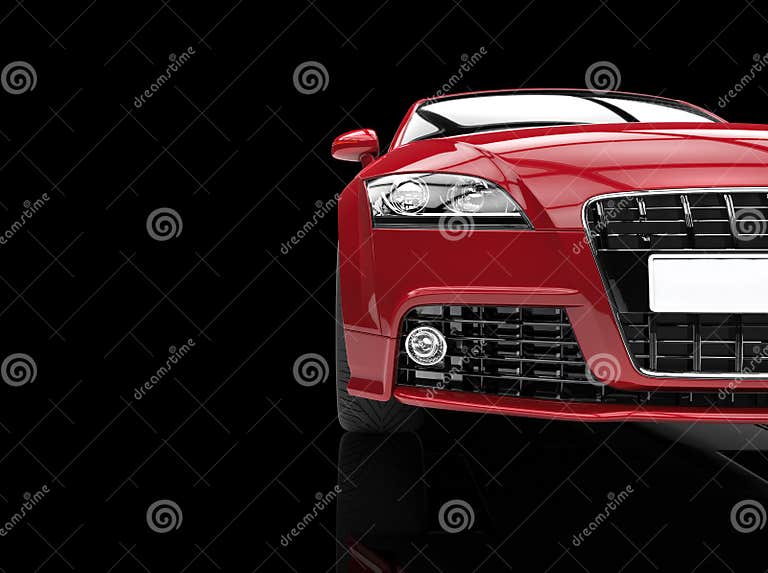 Red Car on Black Background Cut Stock Illustration - Illustration of ...