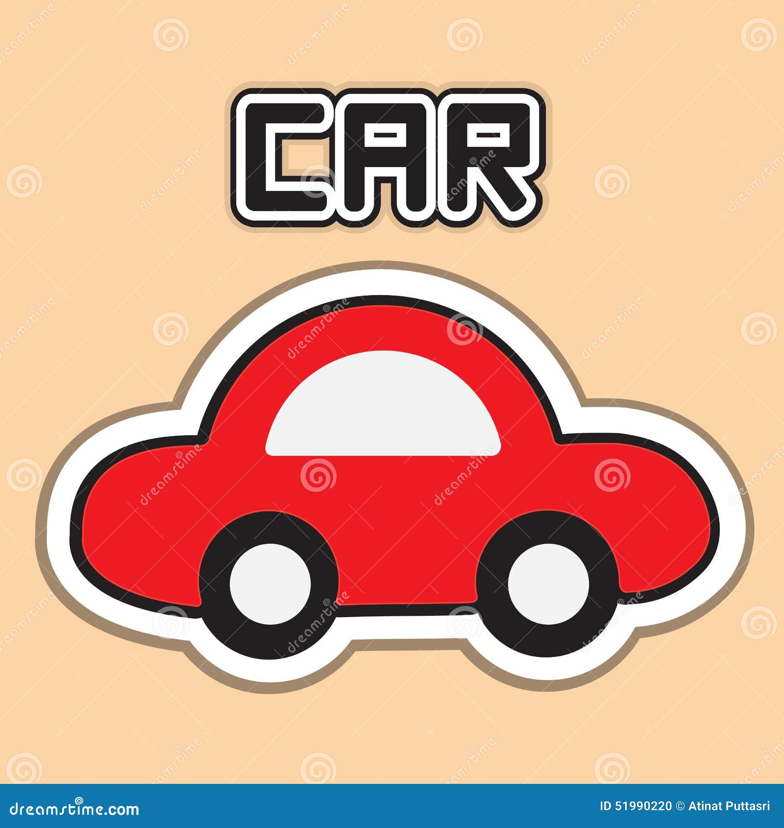 Red car cartoon stock vector. Illustration of vehicle - 51990220