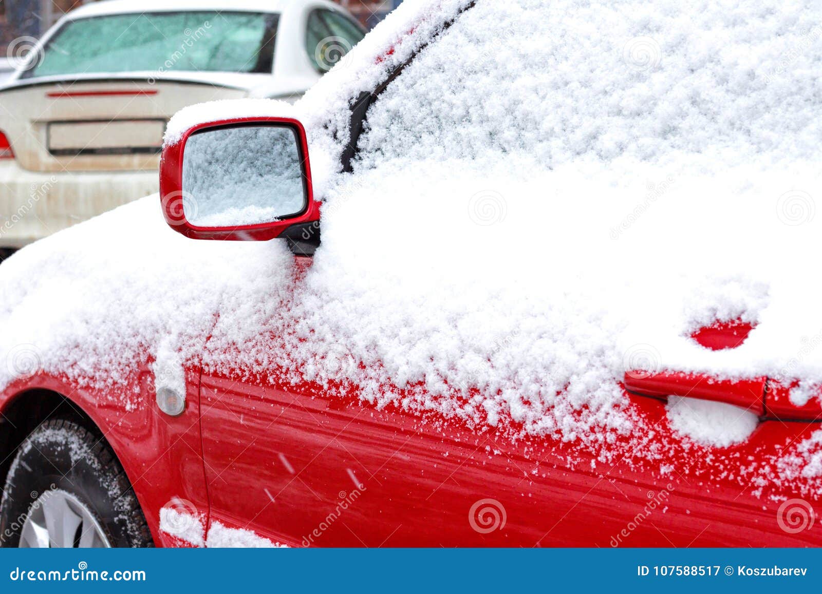 The car covered with snow stock image. Image of climate - 107588517