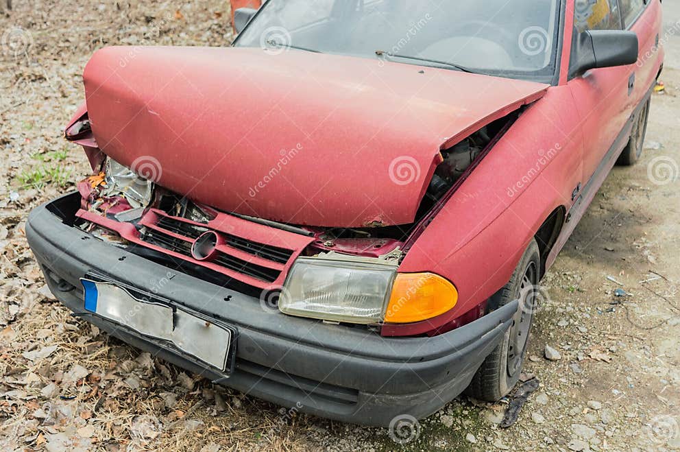 Red Car crash stock image. Image of dangerous, safety - 88883589