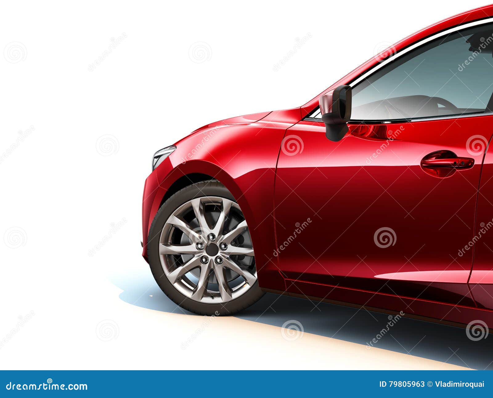 Red Car - Cropped Shot Isotlated on White Stock Image - Image of ...