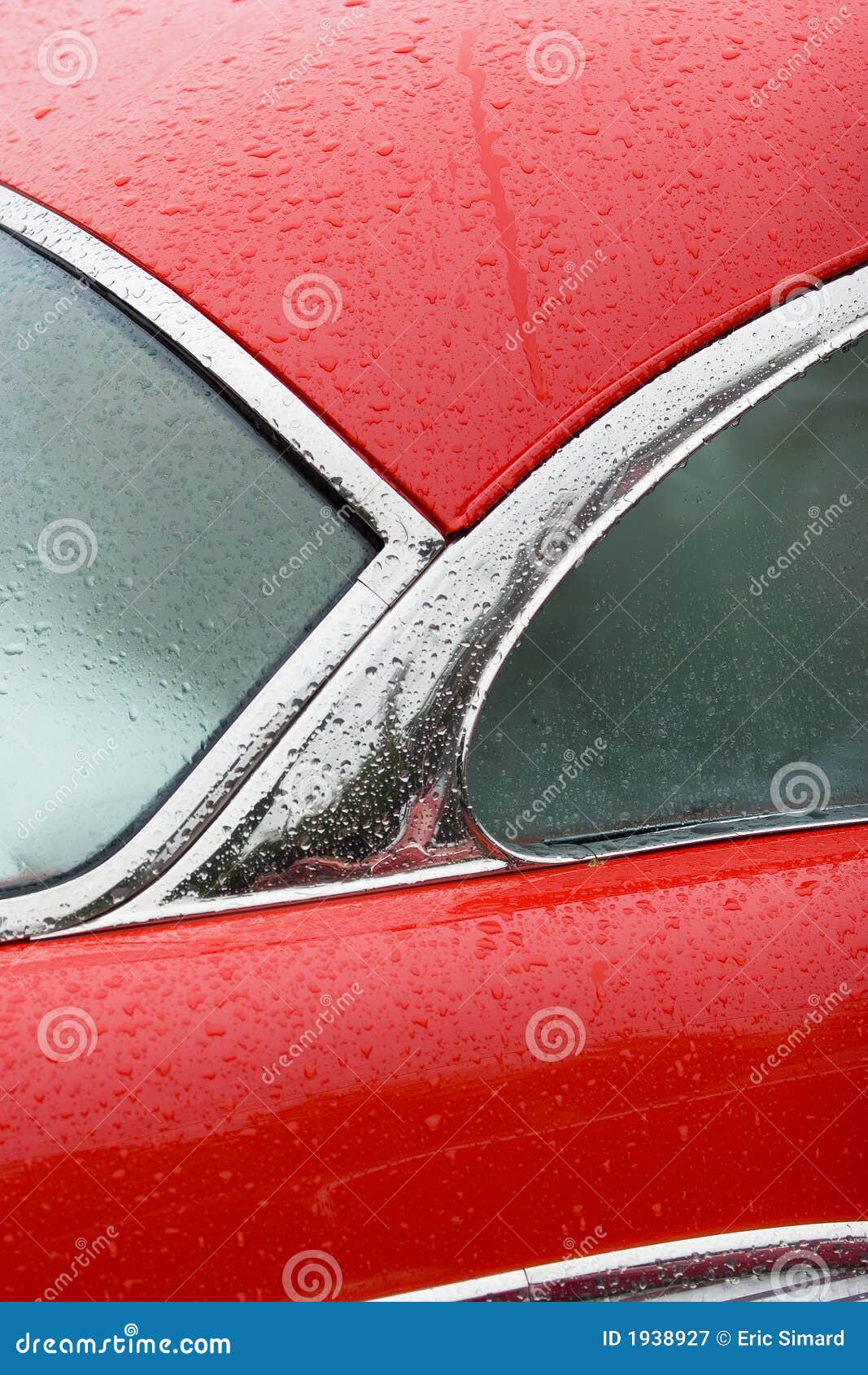 Red car detail stock image. Image of droplet, design, 1950s - 1938927
