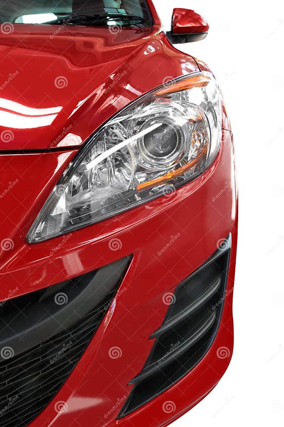 Red Car Detail Half Front stock image. Image of small - 9339559