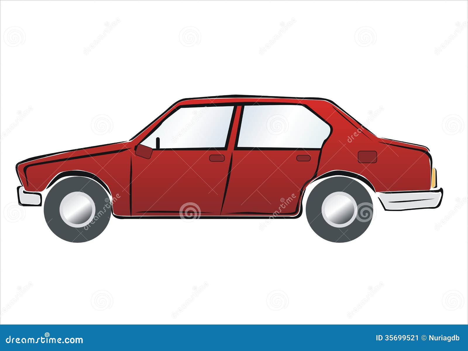 Red car stock vector. Illustration of tail, license, engine - 35699521