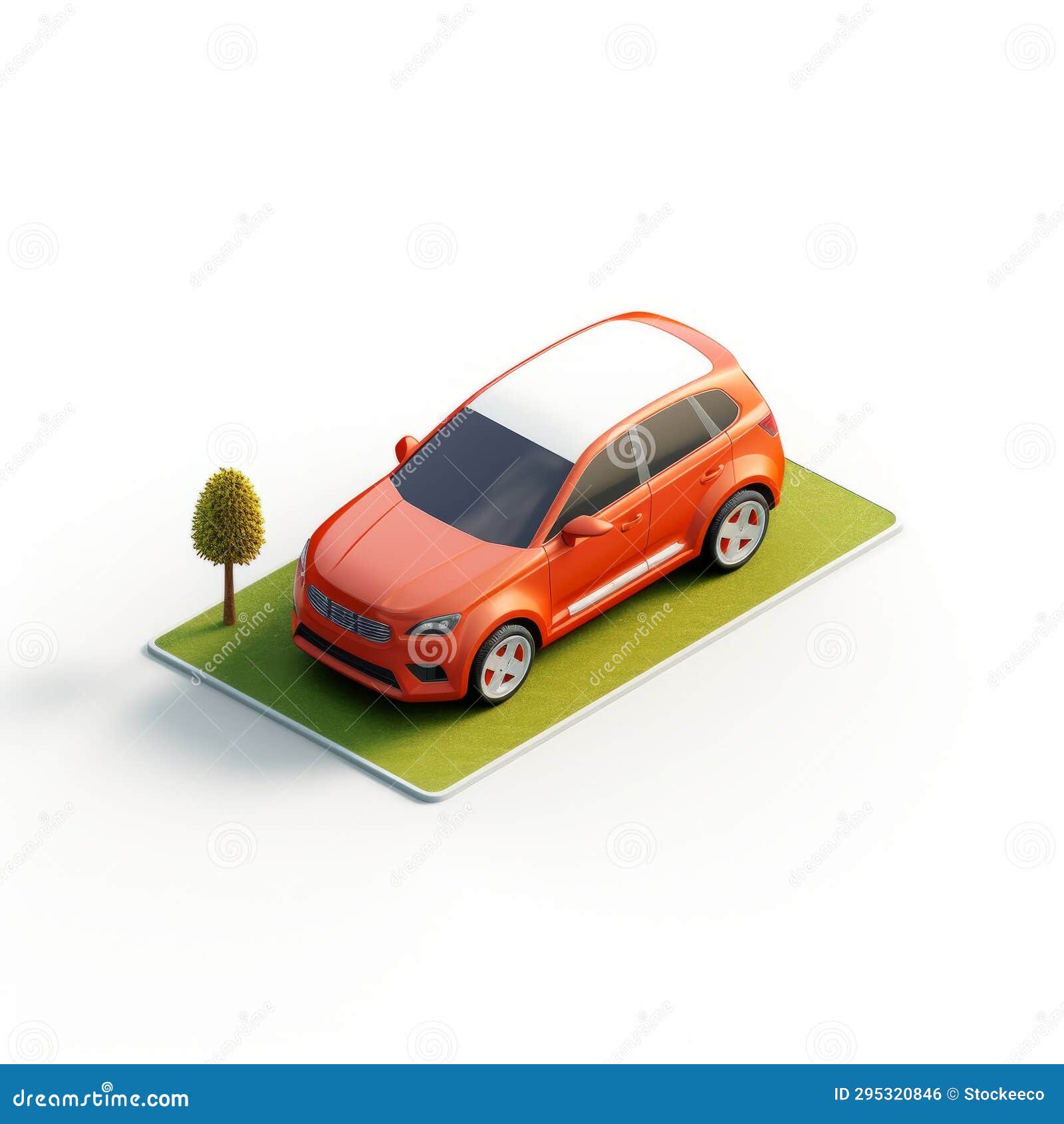 Innovative 3d Isometric Car Model on White Background Stock ...