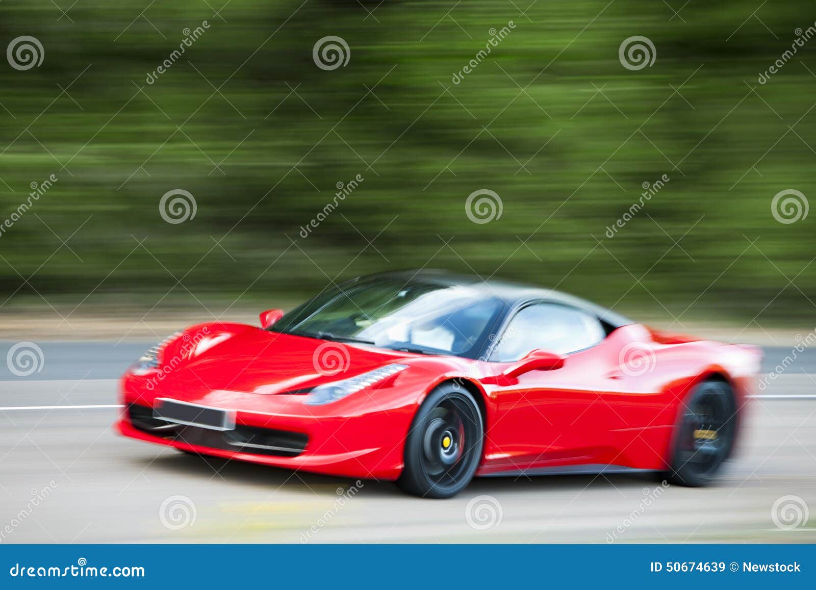 Red Car Driving Fast on Country Road Stock Image - Image of lifestyles ...