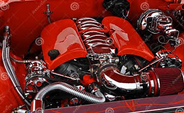 Red Car Engine stock image. Image of fuel, gears, mechanical - 20540661