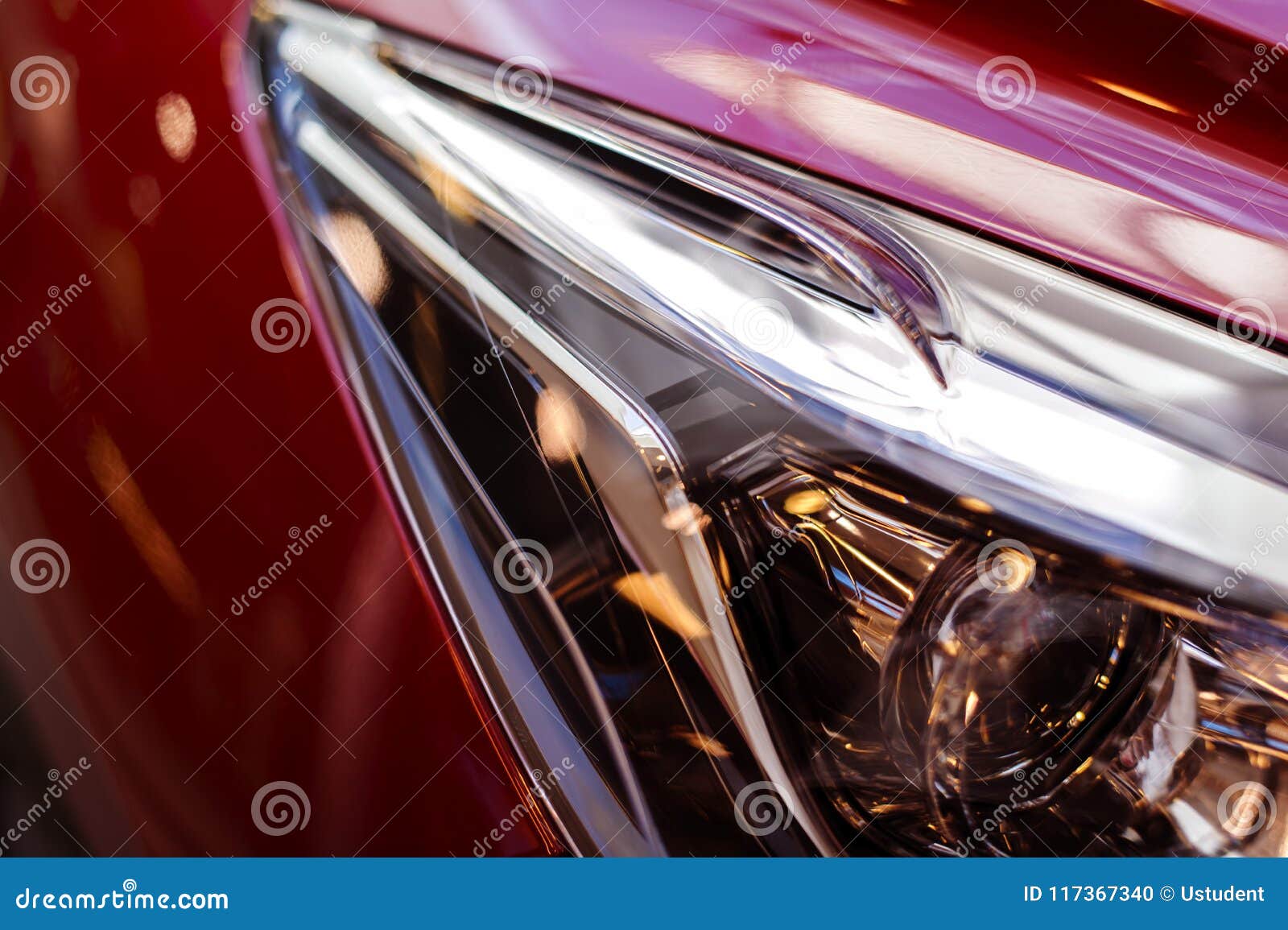 Red car front light stock photo. Image of transportation - 117367340
