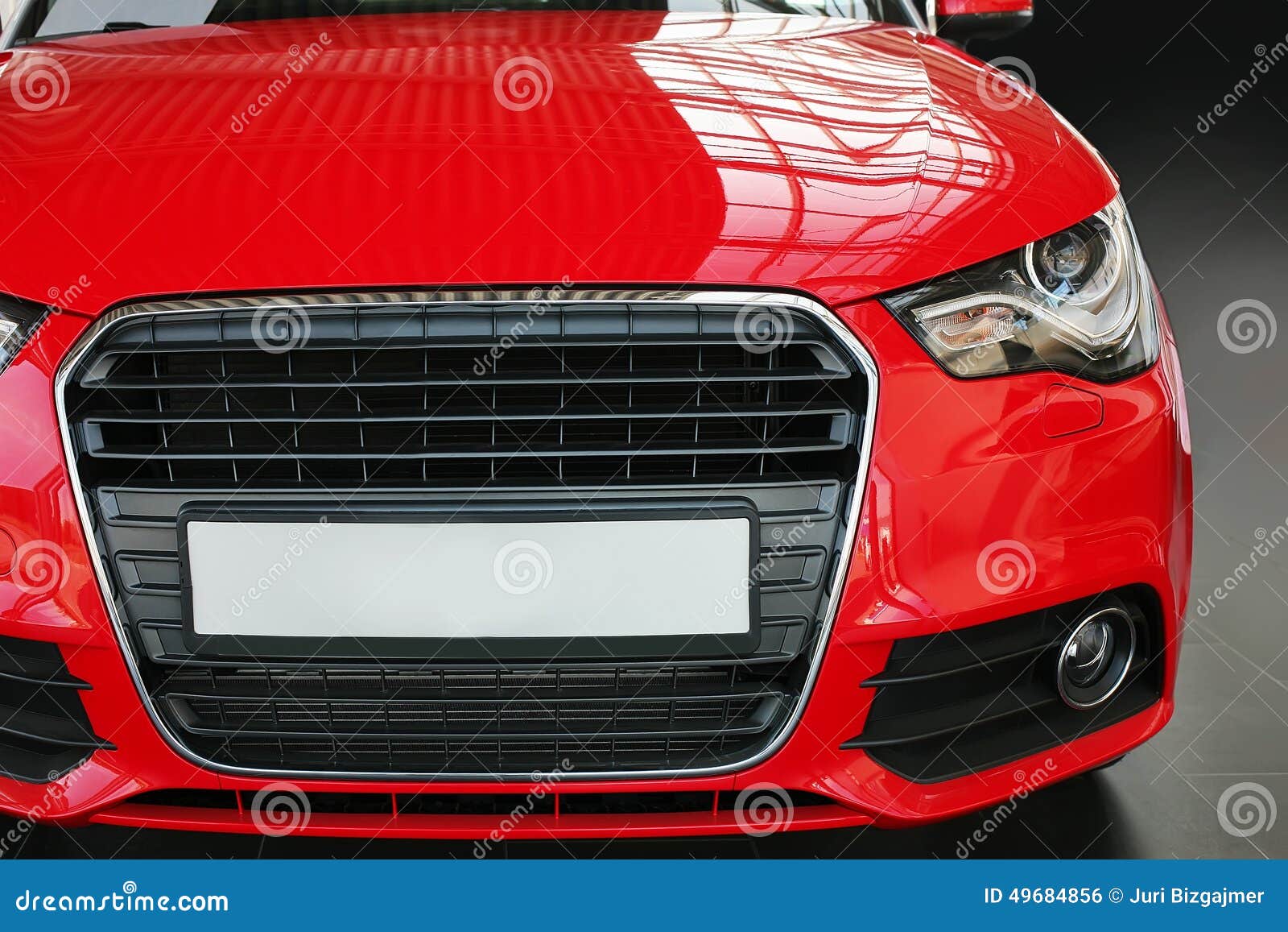 Red car front view stock photo. Image of portion, stop - 49684856
