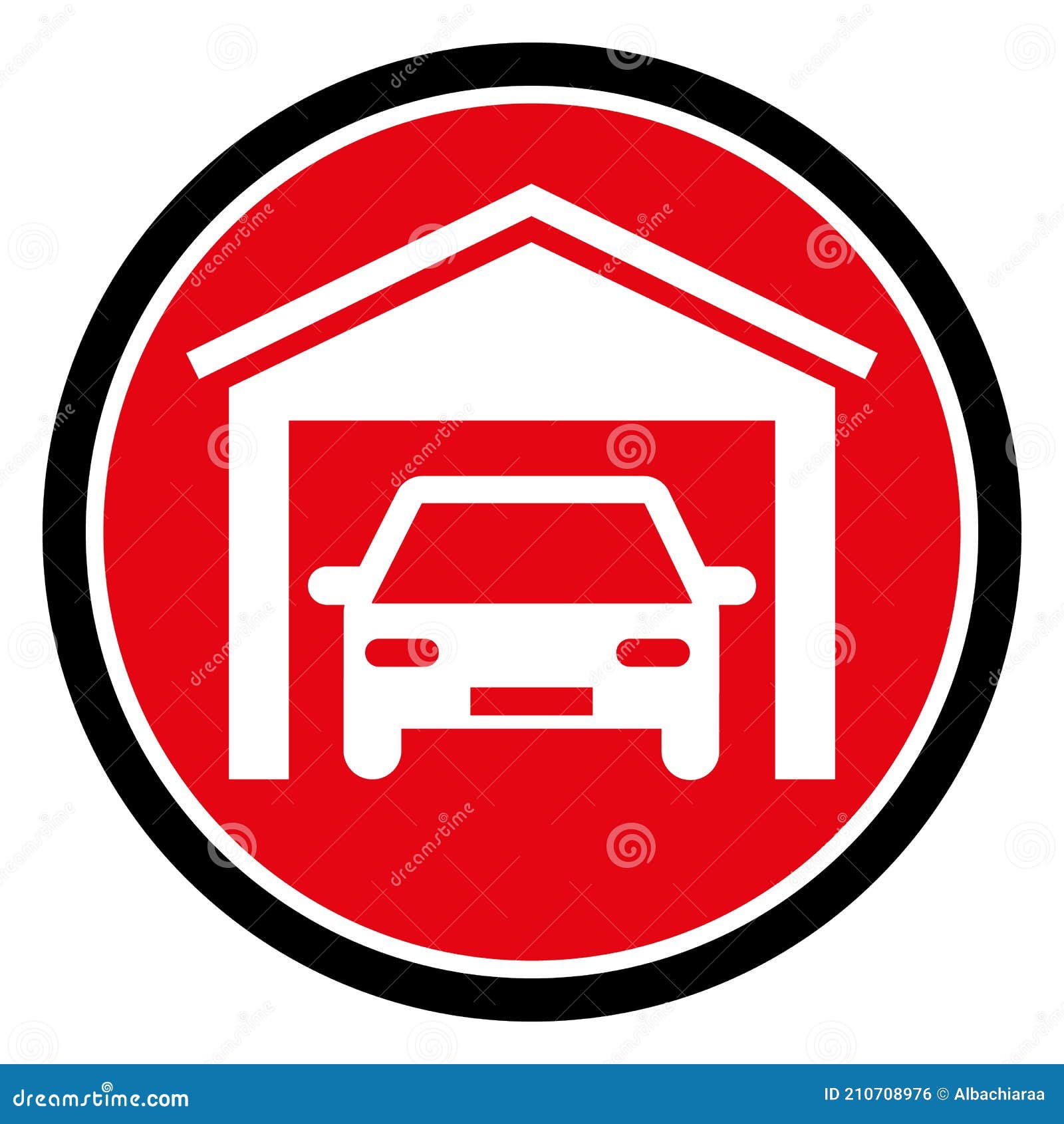 Red Car Garage Button. Vector Icon. Stock Vector - Illustration of ...