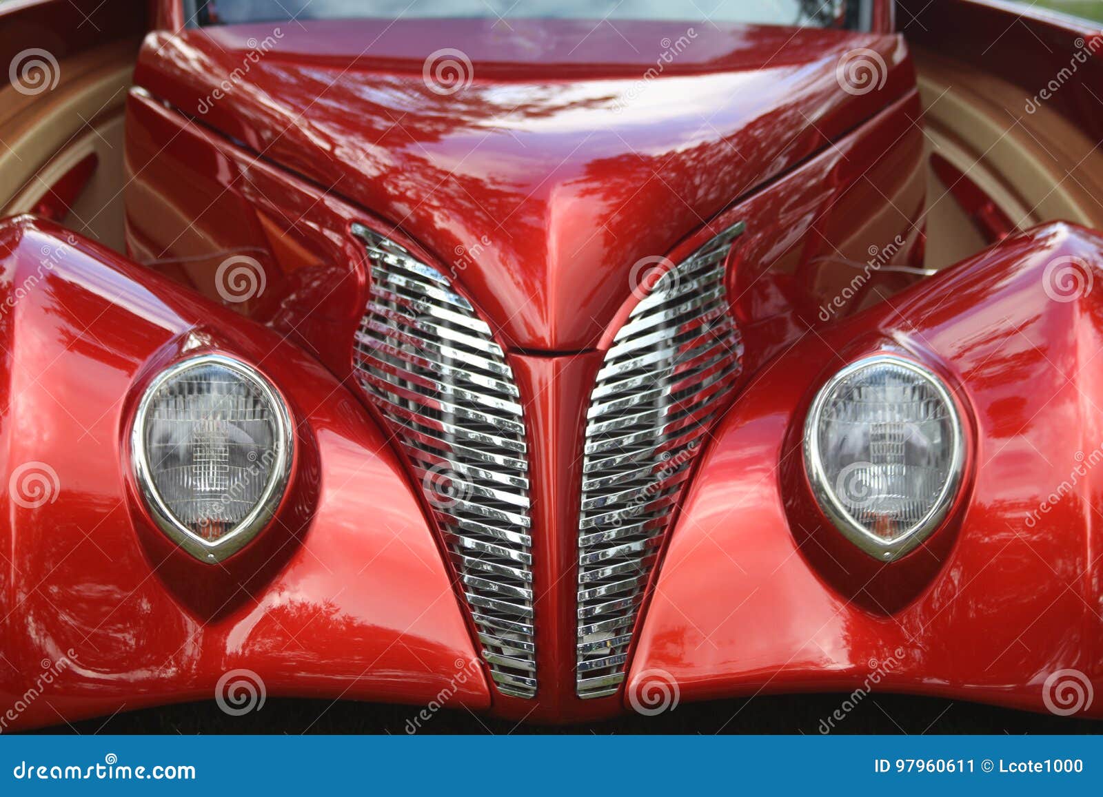Red car and grill stock image. Image of reflections, fashioned - 97960611