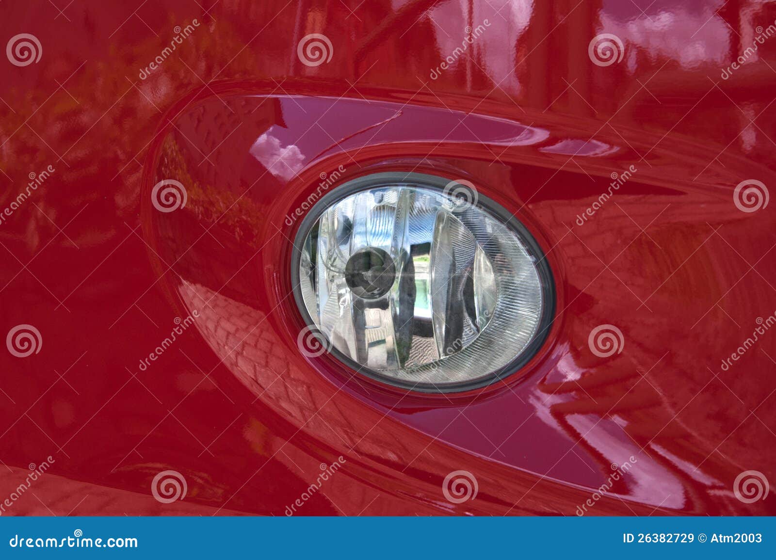 Red car headlight stock image. Image of beam, automobile - 26382729