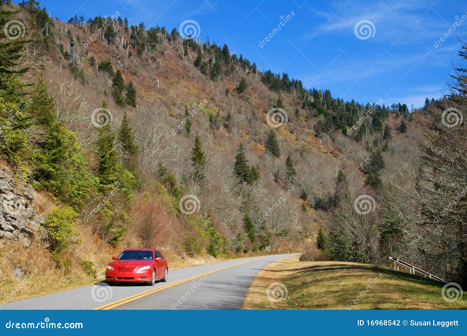 Red Car on Highway stock photo. Image of asphalt, road - 16968542