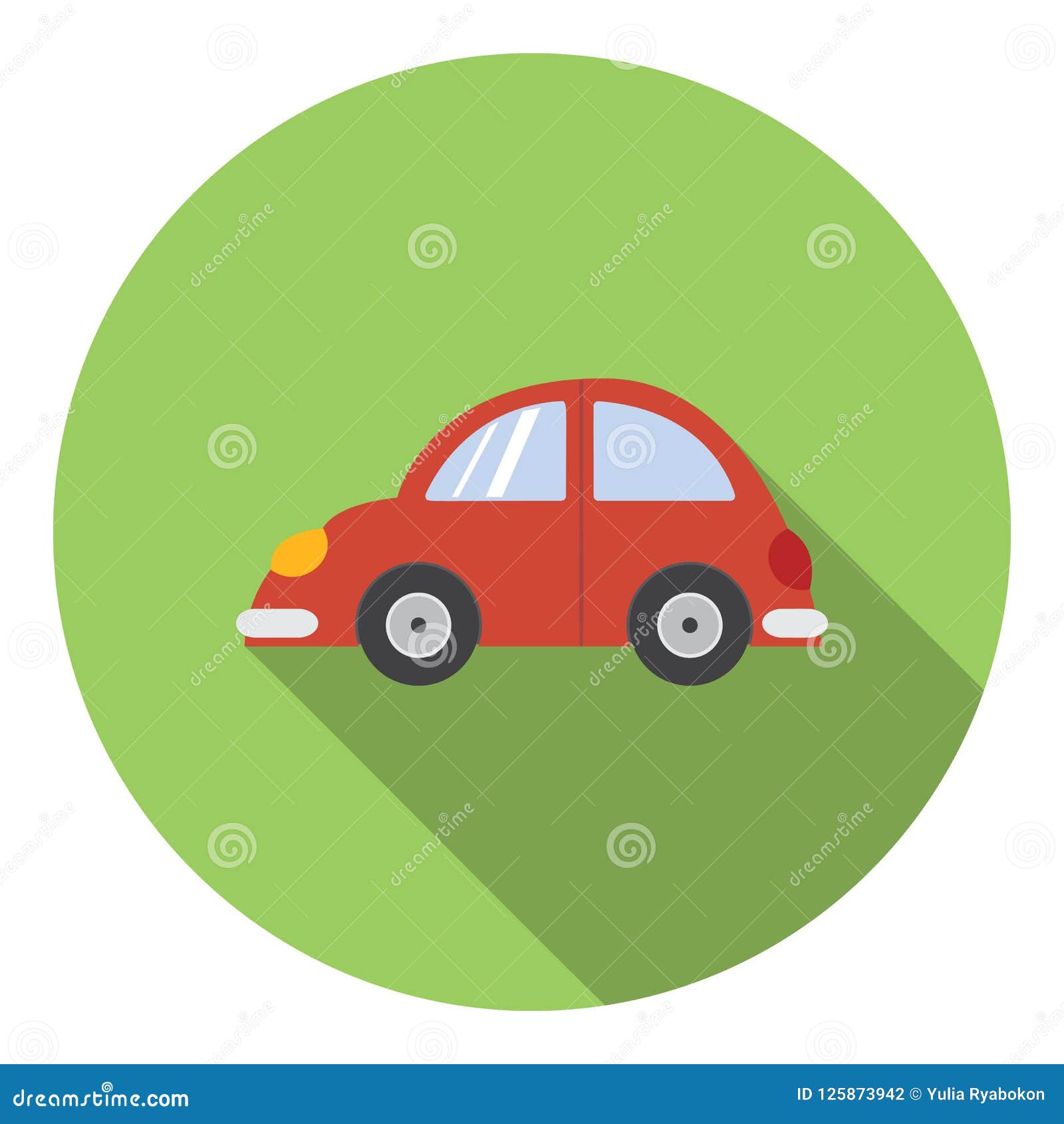 Red car icon, flat style stock illustration. Illustration of minimalism ...
