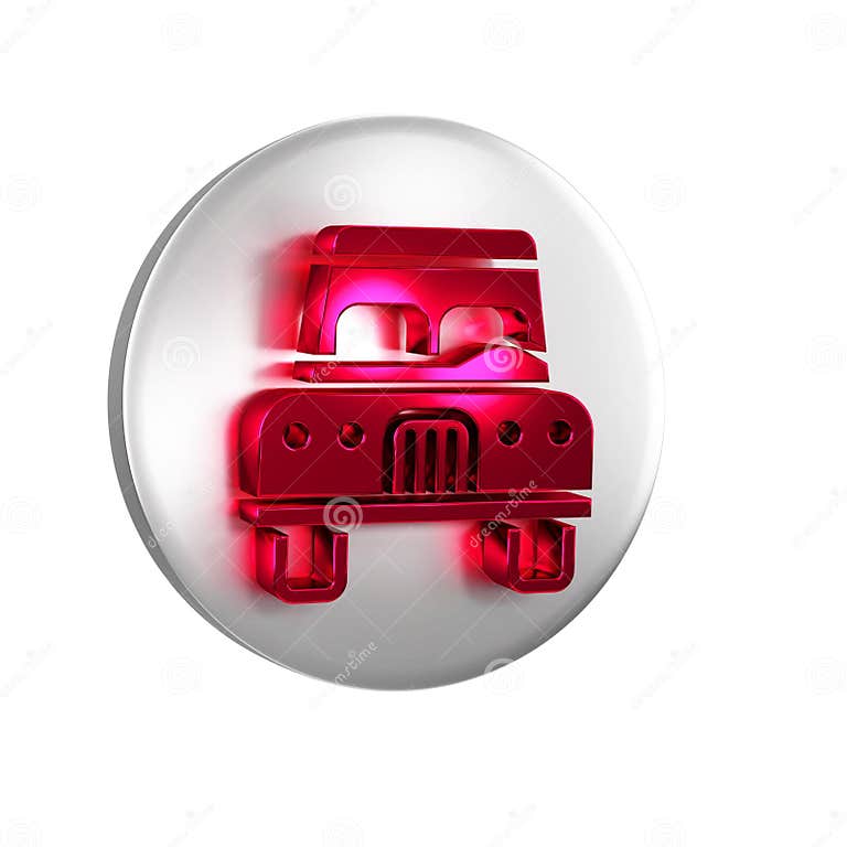 Red Car Icon Isolated on Transparent Background. Front View. Silver ...