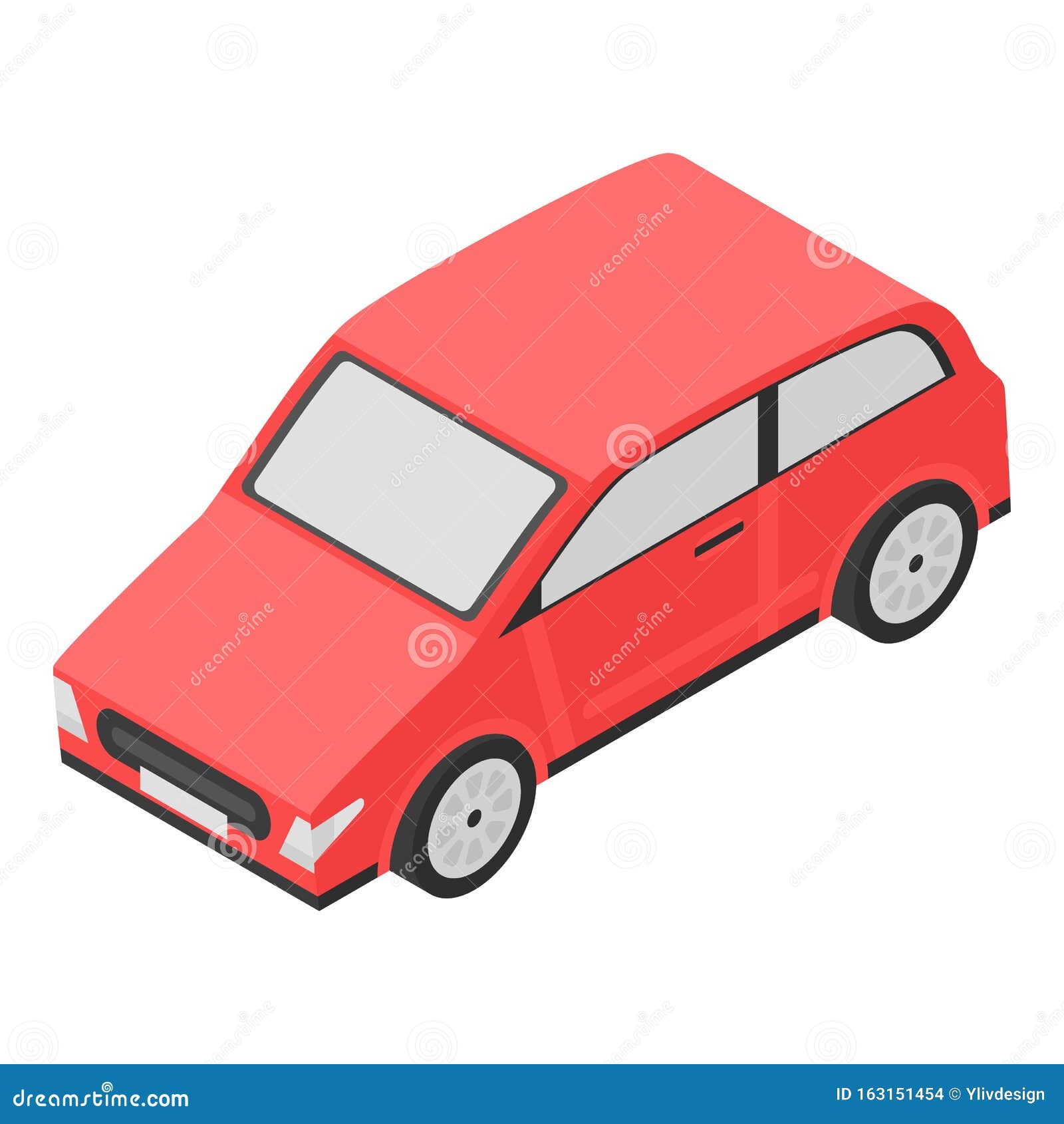 Red Car Icon, Isometric Style Stock Vector - Illustration of race ...