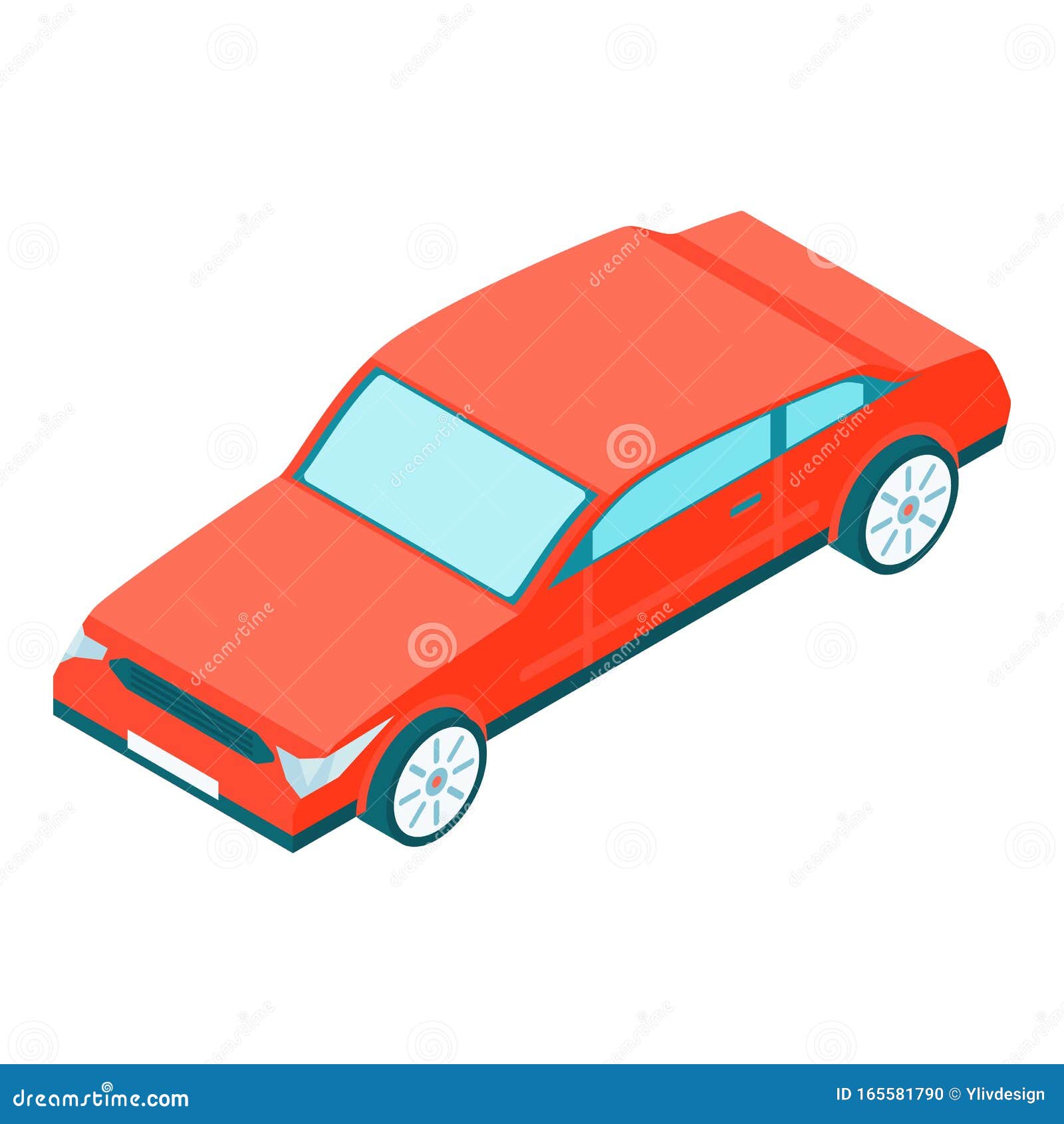 Red Car Icon, Isometric Style Stock Vector - Illustration of automobile ...