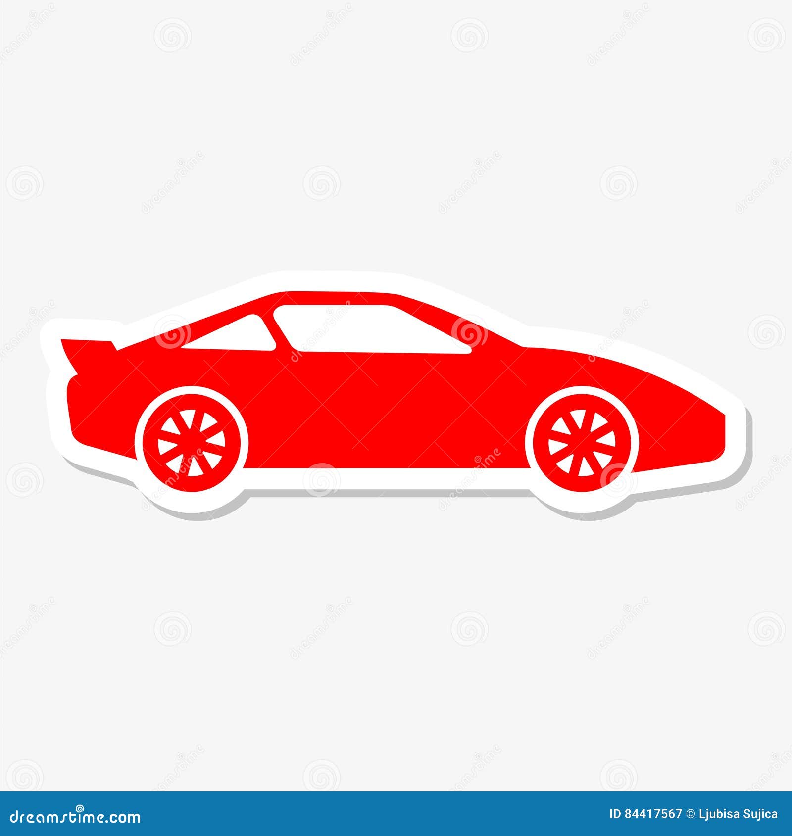 Red Car icon sticker stock illustration. Illustration of print - 84417567