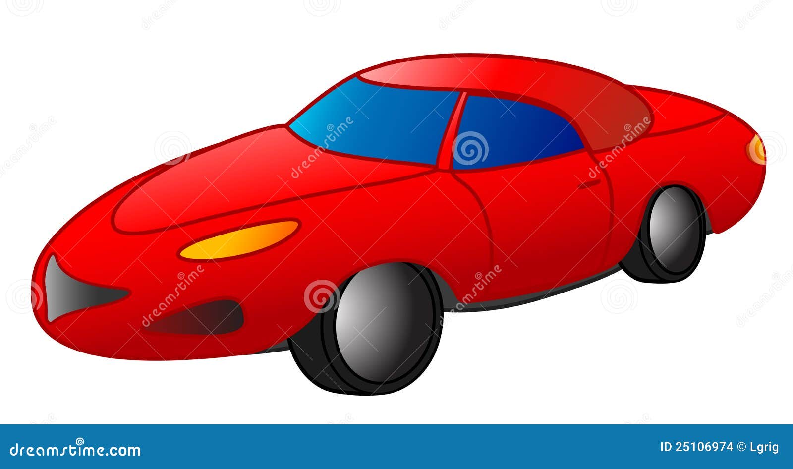 Red car illustration. stock vector. Illustration of vector - 25106974