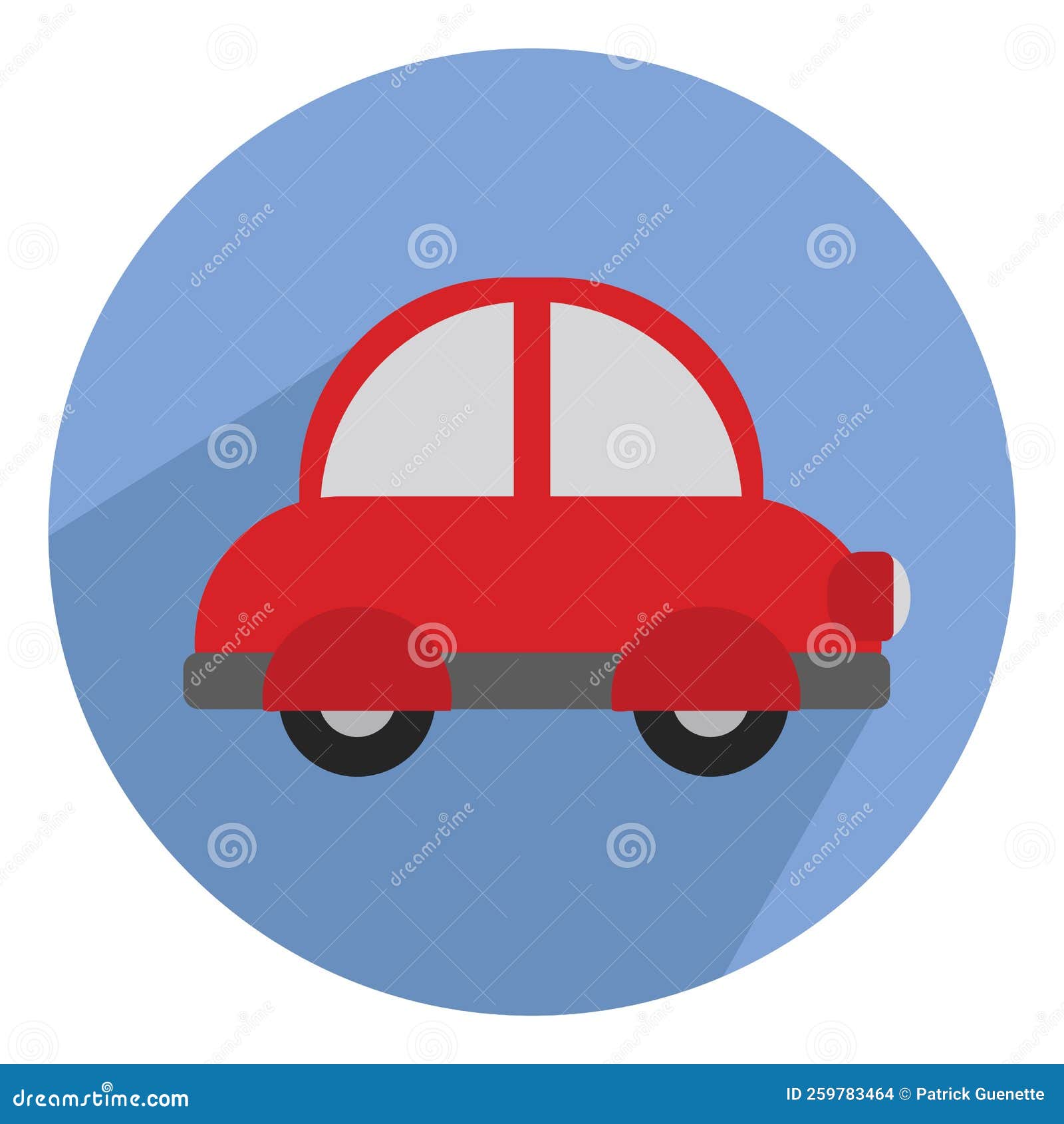 Red car, icon stock vector. Illustration of race, motor - 259783464
