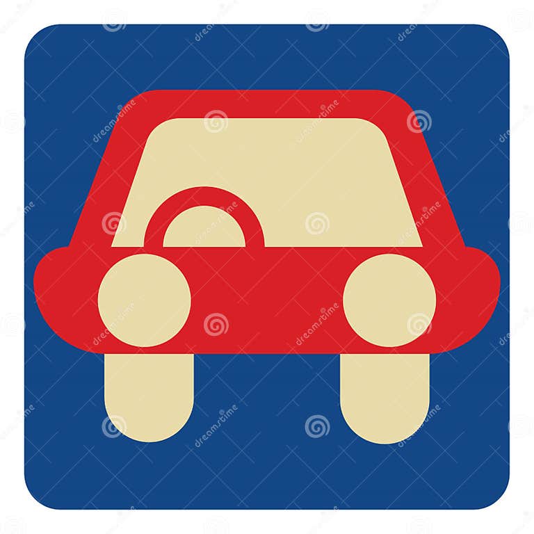 Red car, icon stock vector. Illustration of view, transport - 261075011