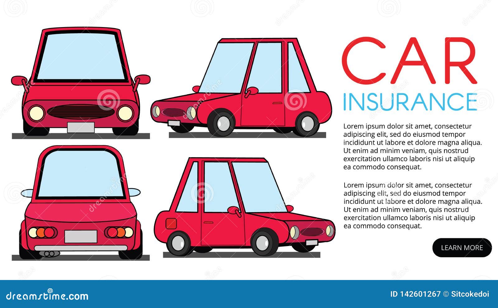 Red Car for insurance stock vector. Illustration of drive - 142601267