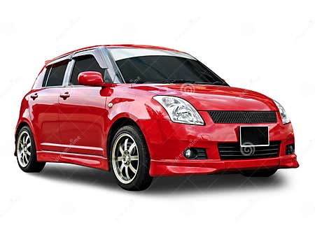 Red car isolated stock image. Image of drive, sedan, metallic - 8213963