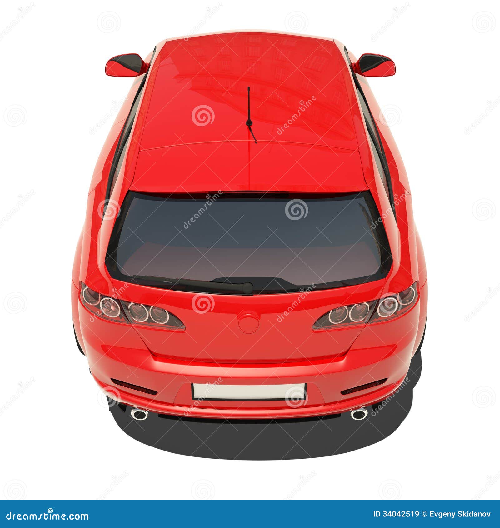 Red Car Isolated on White Background Stock Illustration - Illustration ...