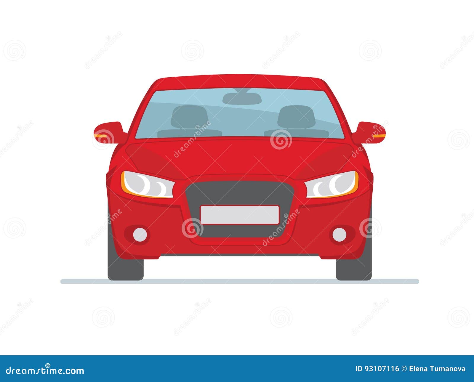 Red Car Isolated on White Background. Stock Vector - Illustration of ...