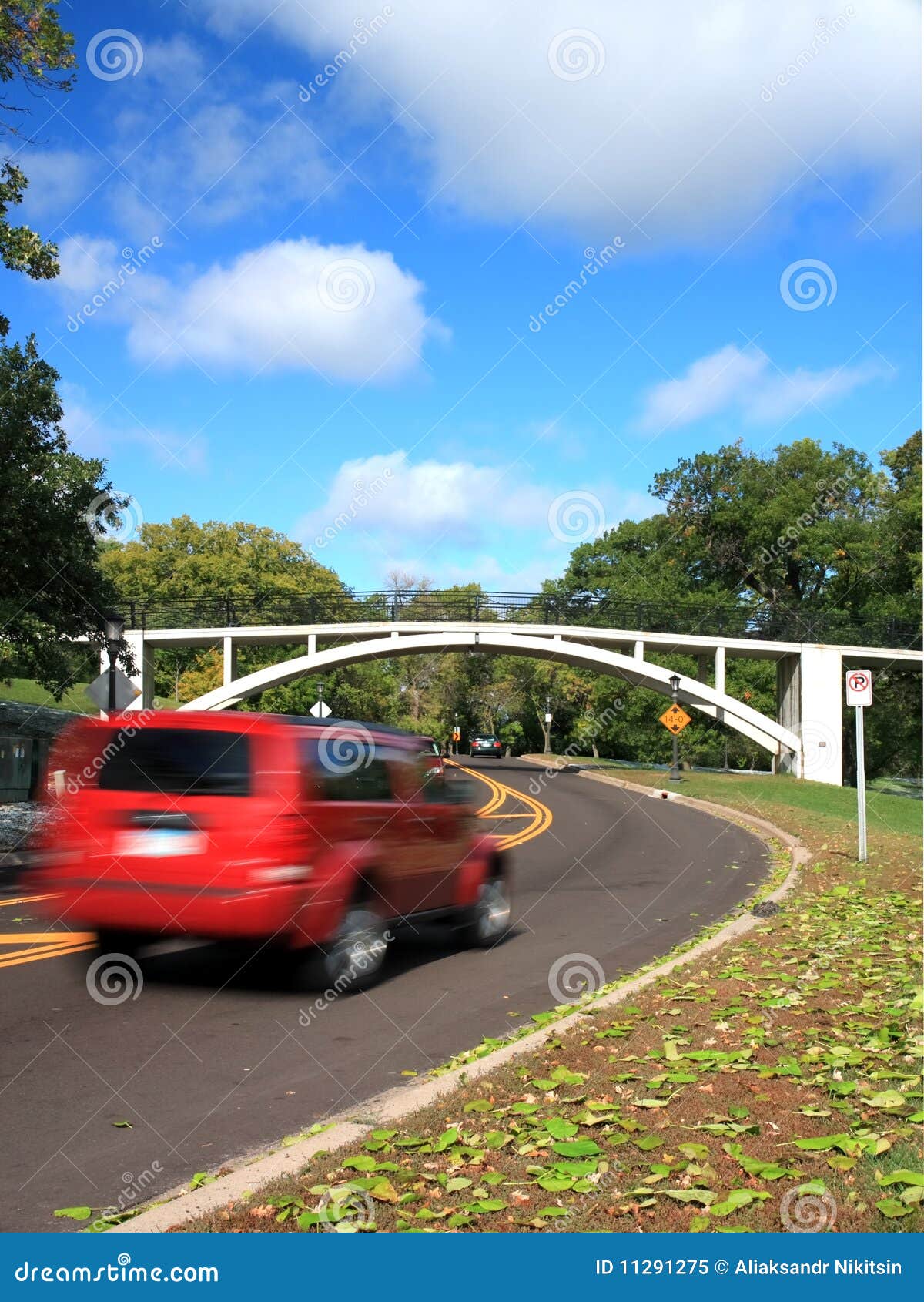Red car moving stock image. Image of fast, autumn, driving - 11291275